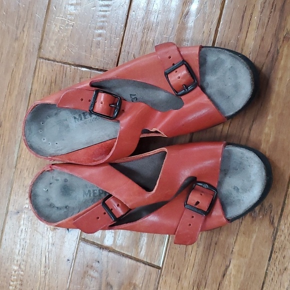 Mephisto | Shoes | Mephisto Terie Two Buckle Red Wedge Sandals | Poshmark
